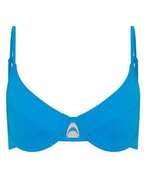 LET'S SWIM Wired Bralette Bikini Top - Blue