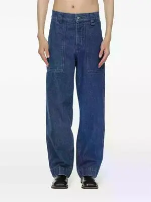 Maison Kitsuné Indigo Washed Denim Workwear Jeans