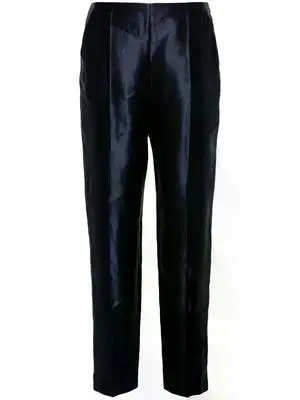 Giorgio Armani Seam-detail Satin Trousers - Blue