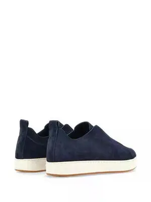 Hogan Navy Calf Suede Slip-on Sneakers - Blue