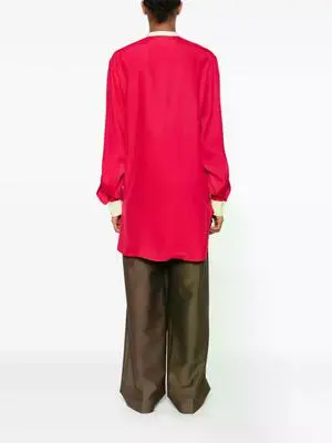 PIERRE-LOUIS MASCIA Silk Satin Shirt With Contrasting Details