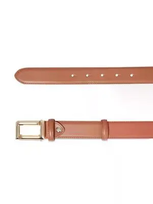 LANCEL Angele Leather Belt With Gold-tone Hardware - Neutrals