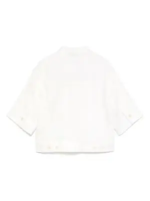 Max Mara Linen Shirt With Welt Pockets And Adjustable Straps