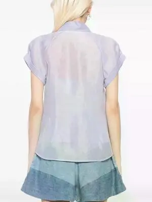 Zimmermann Crush Fitted Blouse Crystal Embellishment