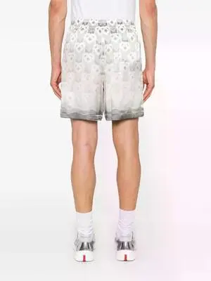 Casablanca Heart Monogram Silk Shorts - Grey