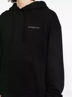 IH NOM UH NIT Cotton Hoodie With Graphic Print - Black