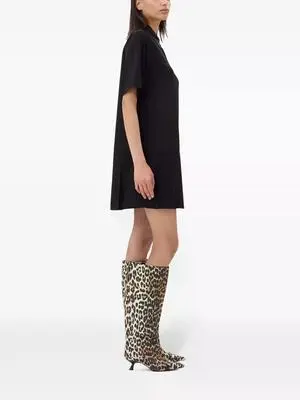 GANNI Embellished Collar Twill Mini Dress