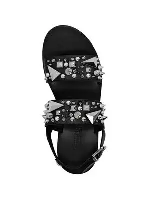 Philipp Plein Studded Leather Slingback Sandals