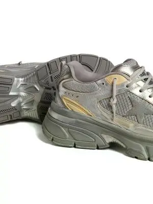 GOLDEN GOOSE Lightstar Metallic Lace-up Sneakers - Grey