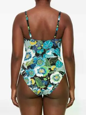 Johnny Was Ruched Floral Print One-piece Swimsuit - Black