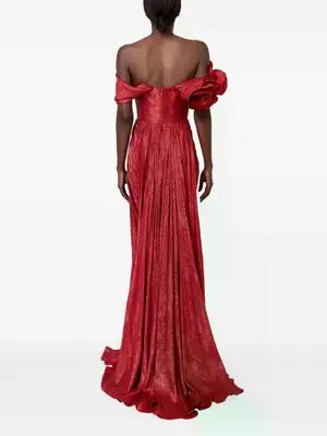 IRIS SERBAN Rose Metallic Gown - Red