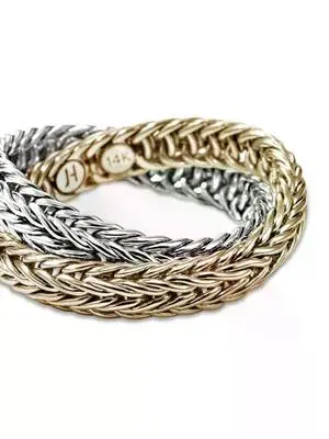 John Hardy 14k Yellow Gold And Sterling Kami Chain Crossover Ring