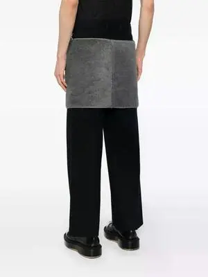 DOUBLET Felted Finish Wool-cashmere Blend Trousers With Detachable Towel Detail