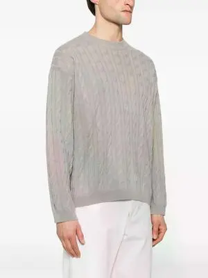 LISA YANG Oskar Cable Knit Crew Neck Jumper - Grey