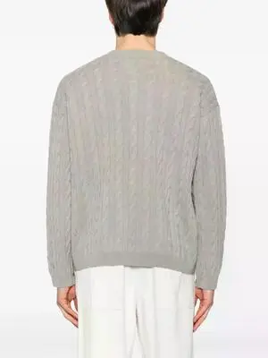LISA YANG Oskar Cable Knit Crew Neck Jumper - Grey