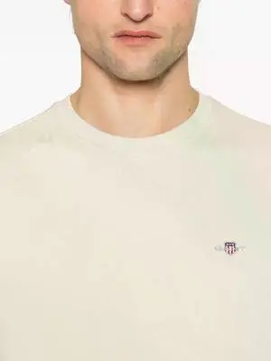 Gant Shield-motif Crew-neck Sweatshirt - Neutrals