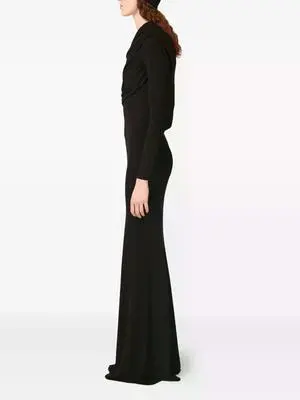 FFORME Asymmetric Neck Long Sleeve Gown