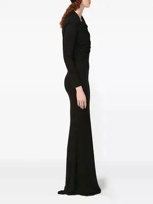 FFORME Asymmetric Neck Long Sleeve Gown