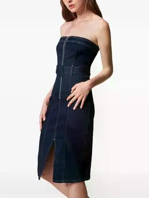 TWINSET Denim Bustier Dress - Blue