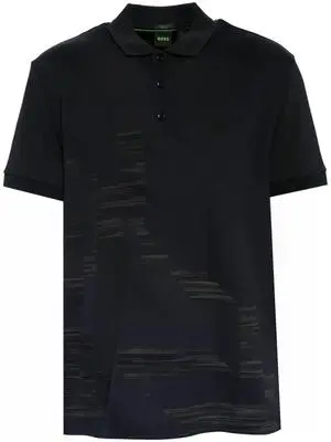 BOSS Graphic Print Polo Shirt - Grey