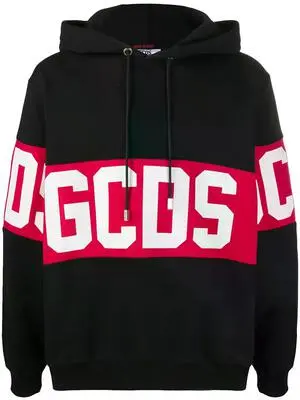 Gcds Logo Print Hoodie - Black