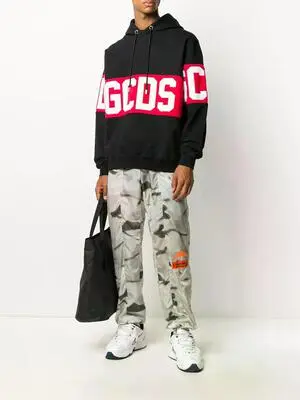 Gcds Logo Print Hoodie - Black