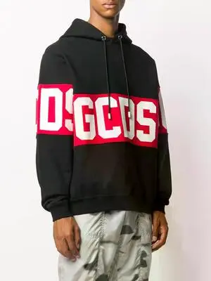 Gcds Logo Print Hoodie - Black