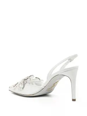 Rene Caovilla 90mm Veneziana Slingback Pumps - White