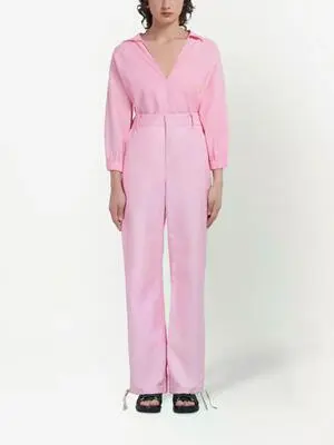 Marni Embroidered Logo Straight-leg Trousers