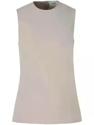 AMI Paris Crepe Tank Top - Neutrals