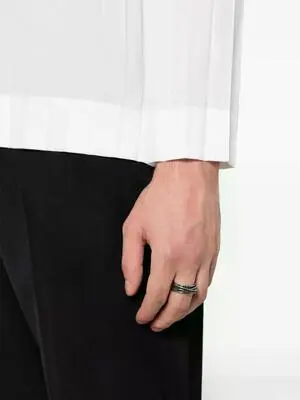 Tom Wood Orb Chunky Ring In Recycled Sterling With Black Spinel
