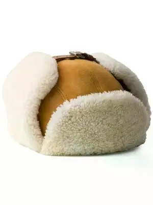 Prada Suede Shearling Trapper Hat - Brown