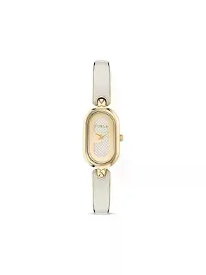 Furla Oval Face Watch With Monogram Dial - Gold