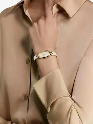 Furla Oval Face Watch With Monogram Dial - Gold
