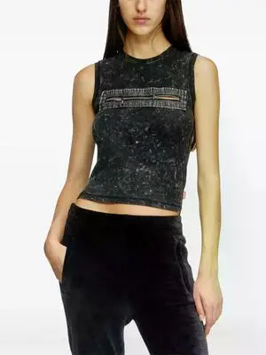 DIESEL® T-arted Tank Top With Zip Fastening - Black