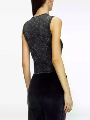 DIESEL® T-arted Tank Top With Zip Fastening - Black