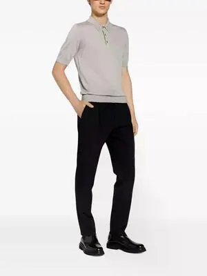 Dolce & Gabbana Fine-knit Polo Shirt - Grey