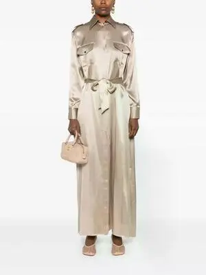Kiton Silk Maxi Dress - Brown
