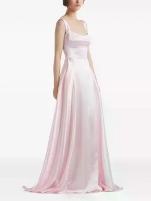 ATU BODY COUTURE V-back Satin Gown - Pink