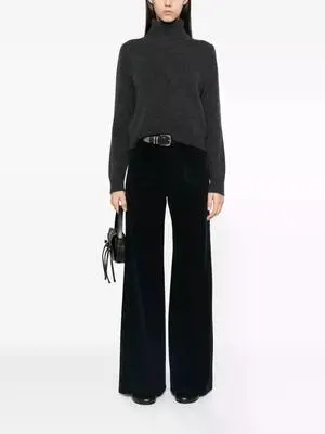 NILI LOTAN Hollyn Fine Knit Lambswool Roll Neck Sweater