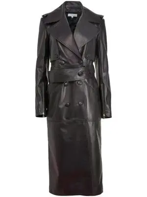 FLEUR DU MAL Moto Leather Trench Coat - Black