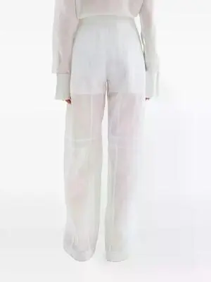 JIL SANDER Cotton Palazzo Trousers With Side Button Fastening - White