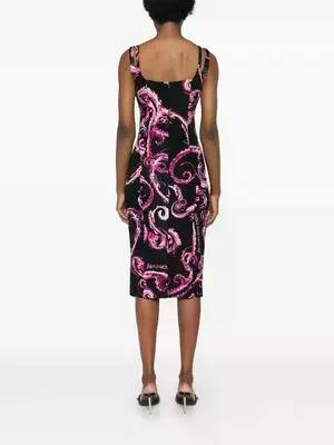 Versace Chromo Couture Print Midi Dress