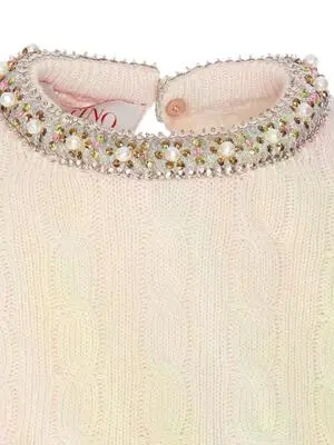 Valentino Garavani Cable-knit Crew Neck Jumper
