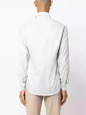 Eleventy Dandy Long-sleeved Cotton-lyocell Shirt - Grey