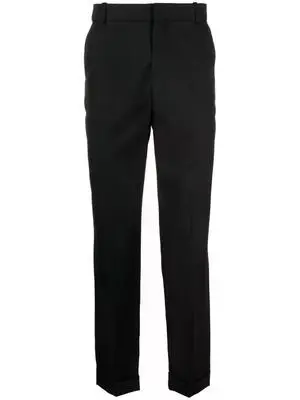Balmain Tapered Wool Trousers - Black