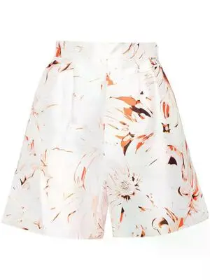 SAIID KOBEISY Printed Floral Flare Shorts