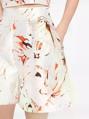 SAIID KOBEISY Printed Floral Flare Shorts