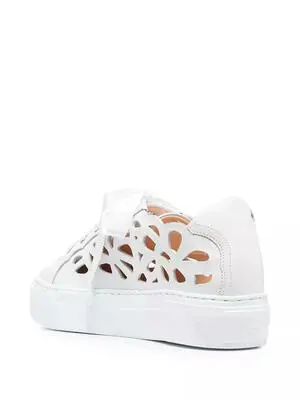 Agl Laser-cut Lace-up Sneakers - White