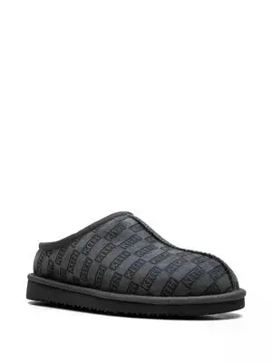Kith Monogram Shearling Lined Slip-on Slippers - Green